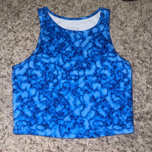 Fleo | Tops | Fleo Tempo Crop Tank Blue Like New | Poshmark